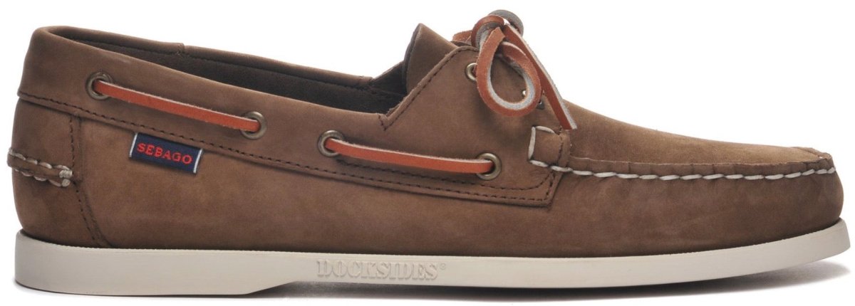 Sebago Docksides Portland Nubuck Dark Brown Herr – Jollesport